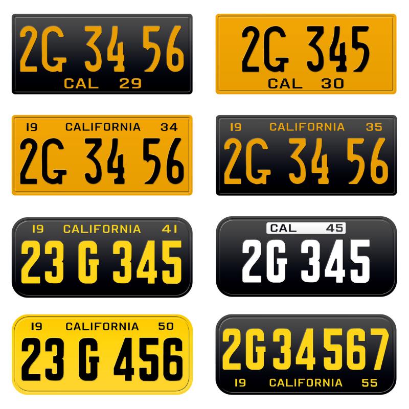 1929 - 1955 CALIFORNIA LICENSE PLATES - PERSONALIZED CALIFORNIA LICENSE ...