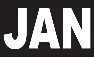 MONTH JANUARY / JAN STICKER ON CALIFORNIA LICENSE PLATE BLACK AND WHIT