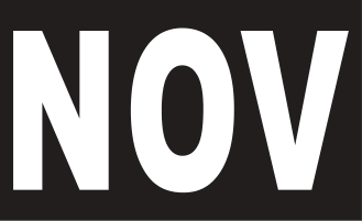 MONTH NOVEMBER / NOV STICKER ON CALIFORNIA LICENSE PLATE BLACK AND WHI