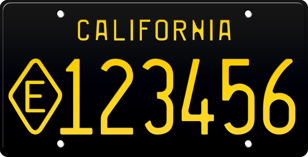 1965 STATE EXEMPT CALIFORNIA LICENSE PLATE 6"x12" (156.5mm x 305mm)