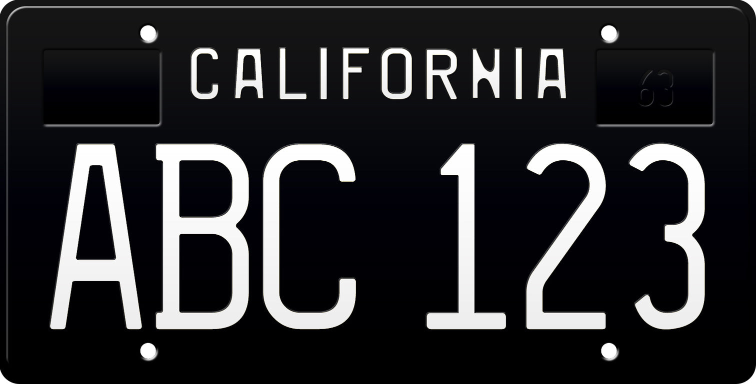 Black And White California License Plates