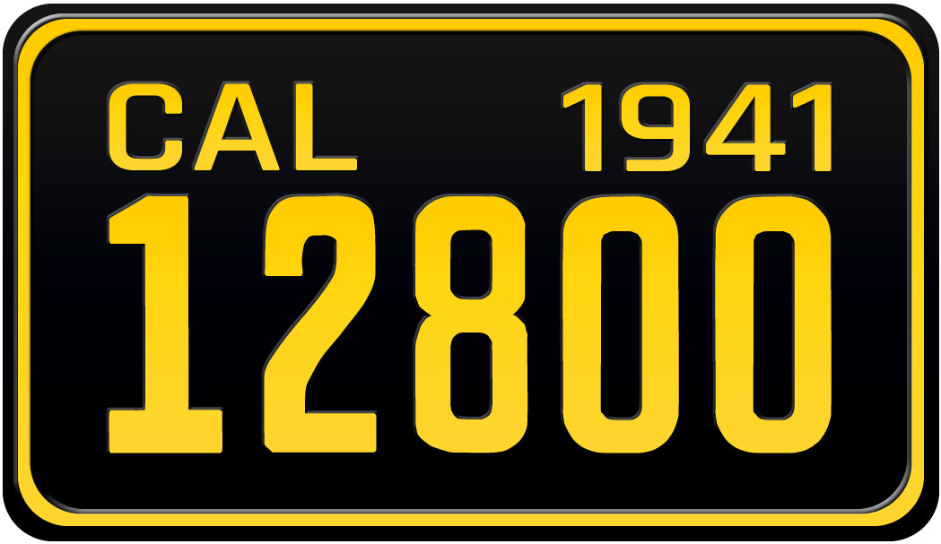 1941 CALIFORNIA MOTORCYCLE LICENSE PLATE 4"x7" (100mm x 180mm)